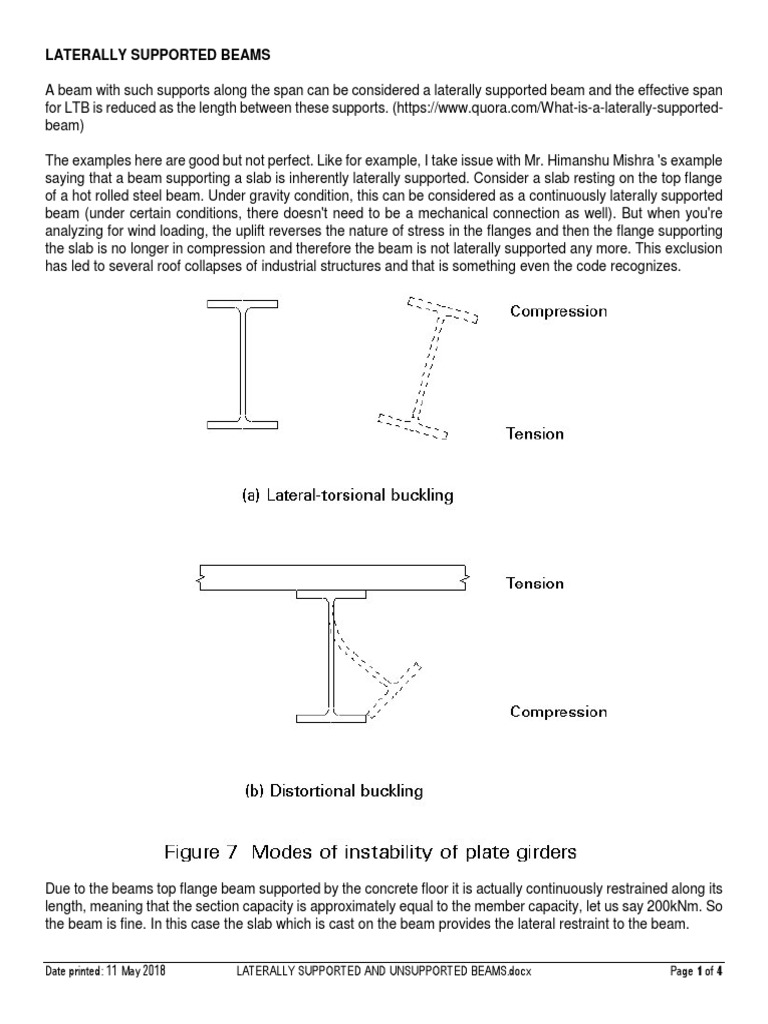 Laterally Supported and Unsupported Beams | PDF | Beam (Structure ...