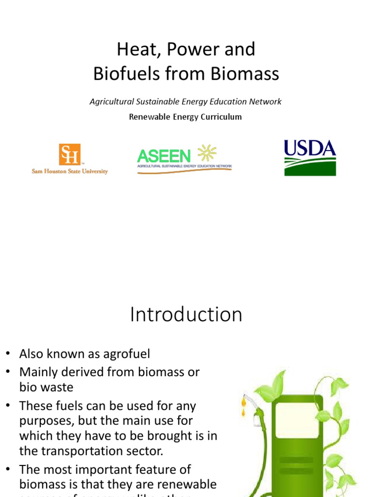 Heat, Power and Biofuels From Biomass: Agricultural Sustainable Energy ...