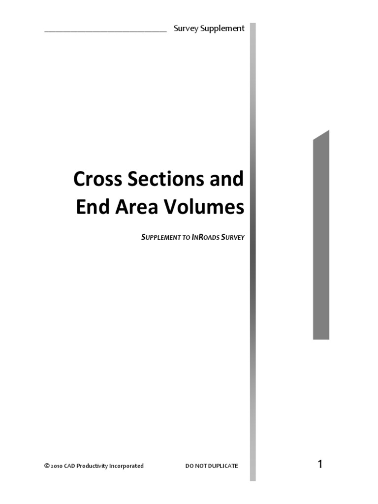 Cross Sections and End Area Volumes Supplement To Inroads Survey | PDF | Computer Aided Design ...