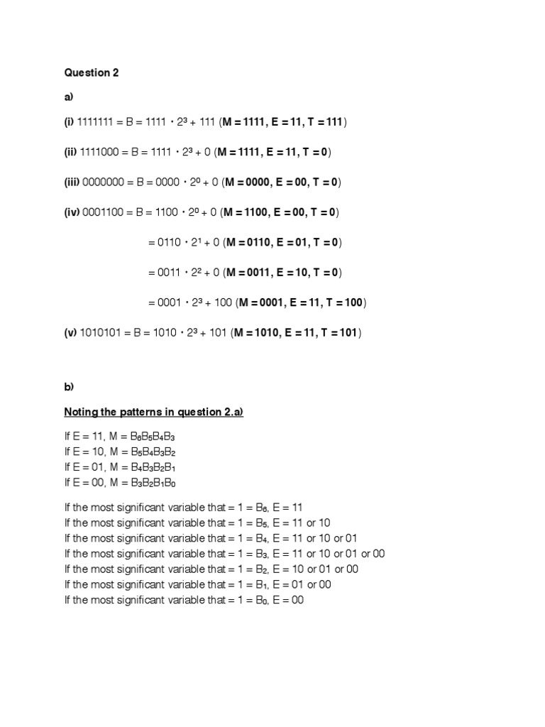 Decoding Binary Numbers into Exponent-Mantissa Form through Boolean ...