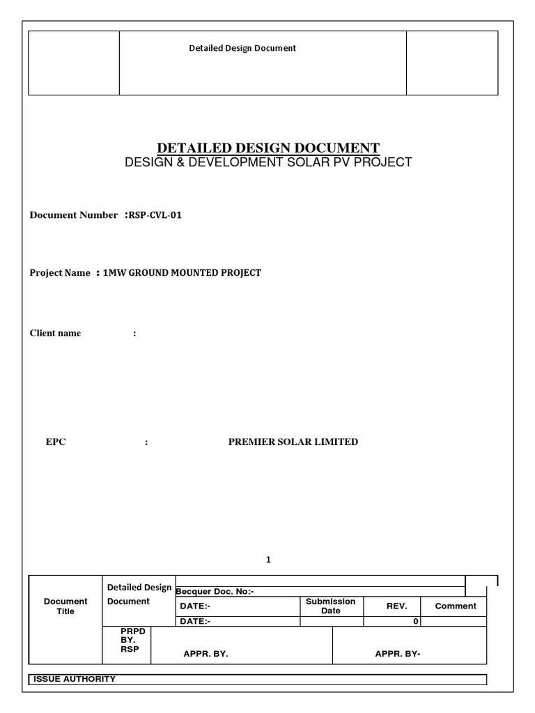 Detail Design Document - Structures | PDF | Deep Foundation | Solar Panel