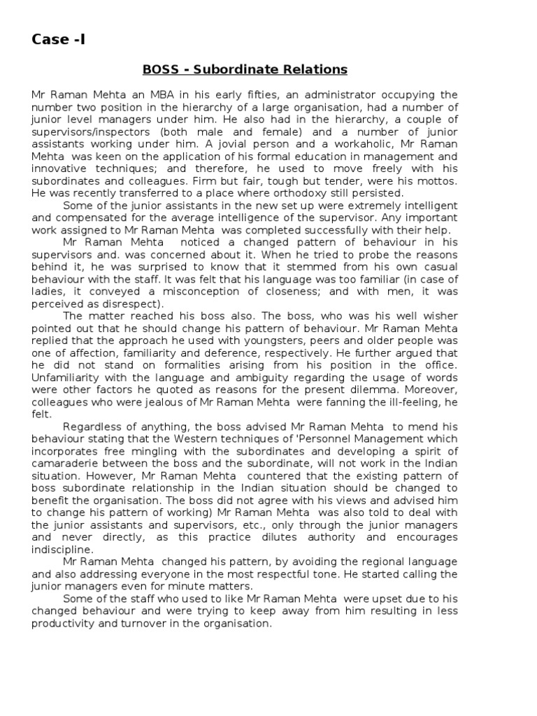 Managing Boss-Subordinate Dynamics | PDF | Hierarchy | Motivation