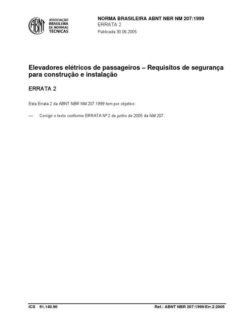 NBR NM 207 | PDF | Tecnologia e Engenharia