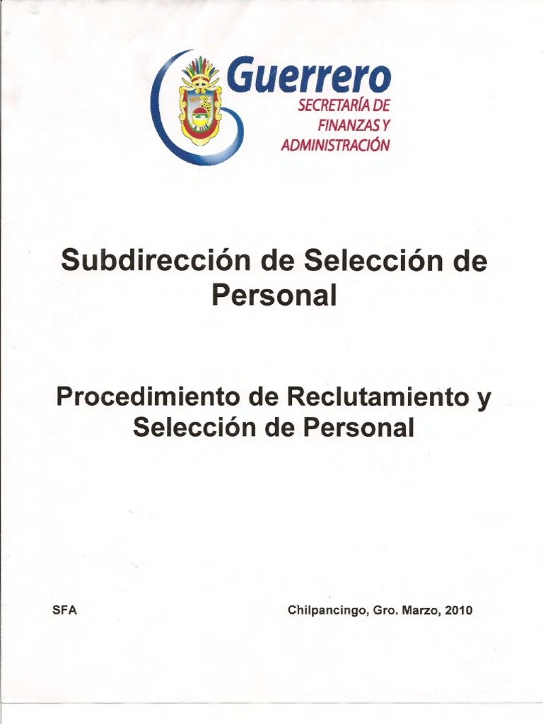 Manual de Procedimientos / Procedimiento de Reclutamiento y Selección de Personal | PDF ...