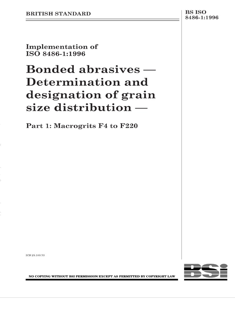 BS Iso 8486 1 1996 PDF | PDF