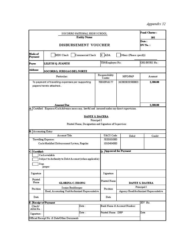 Appendix 32 - DV | PDF | Payments | Debits And Credits