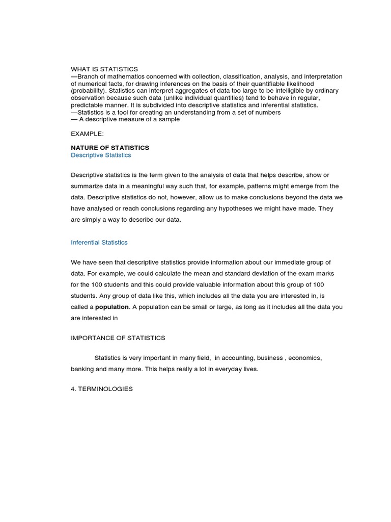 Nature of Statistics | PDF