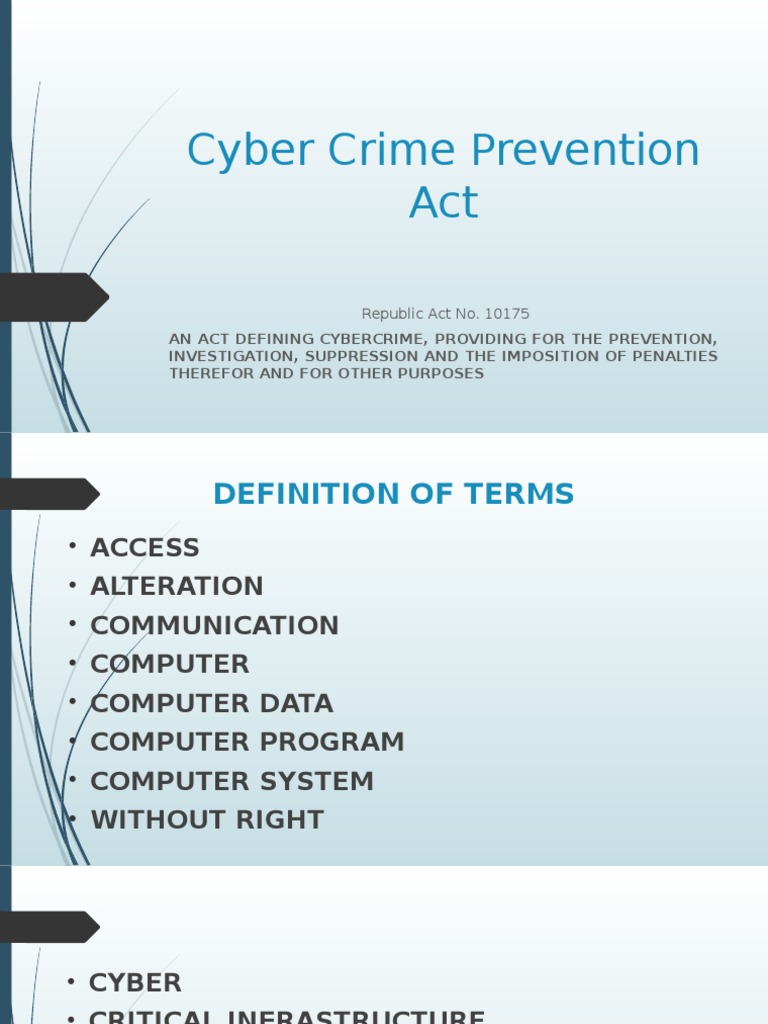 Cyber Crime Prevention Act | Cybercrime | Criminal Law