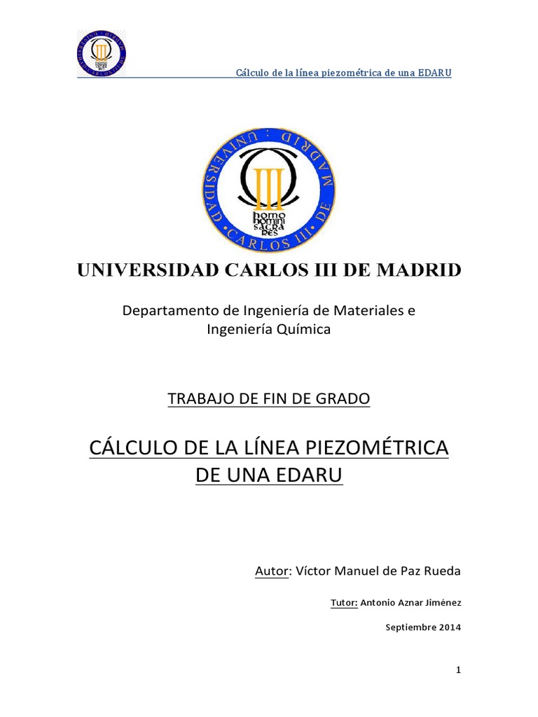 Cálculo Línea Piezométrica | PDF | Agua | Residuos