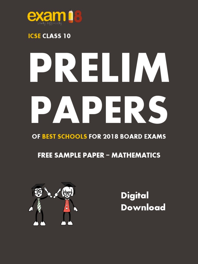 ICSE Class 10 Maths Prelim Papers 2018 | PDF | Trigonometric Functions ...