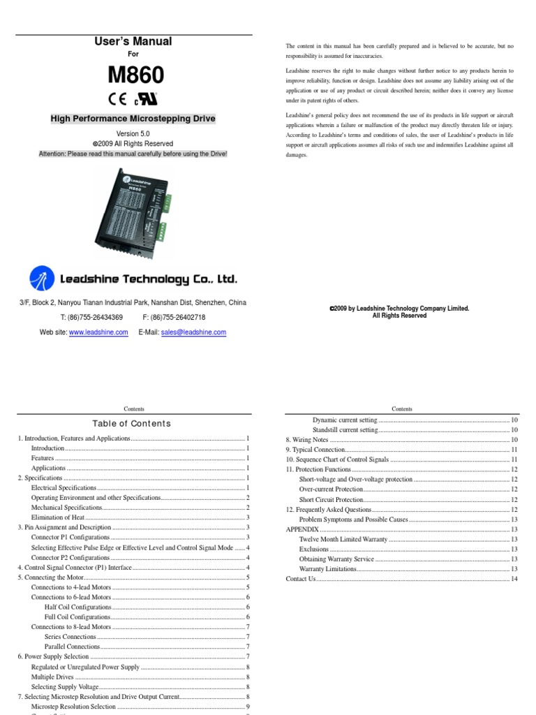 Drive Motor de Passo DM860 PDF | PDF | Power Supply | Inductor