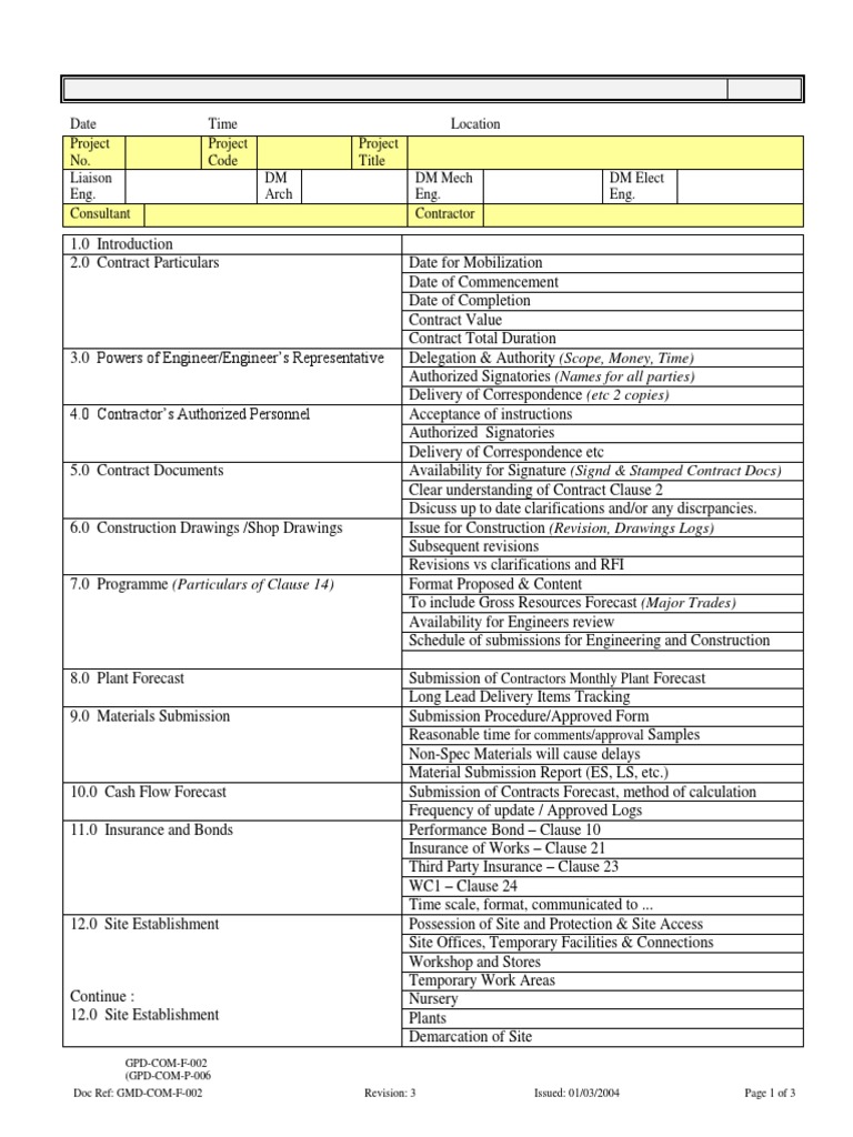 Agenda For Contract Award Meeting | PDF | Business | Government