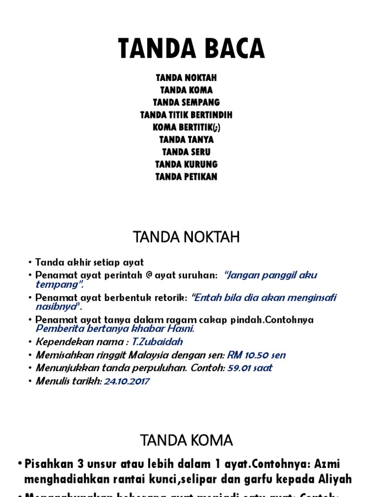 Tanda Baca | PDF | Seni & Disiplin Bahasa
