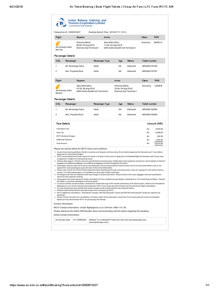 Air Ticket Booking - Book Flight Tickets - Cheap Air Fare - LTC Fare - IRCTC AIR | PDF ...