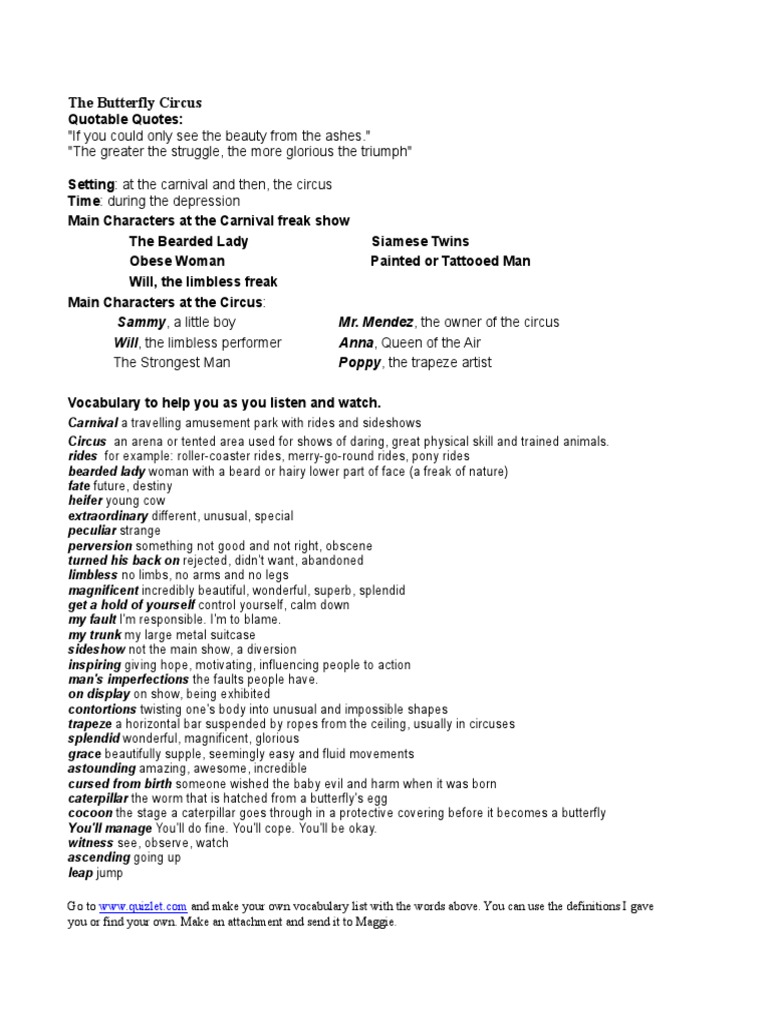 The Butterfly Circus | PDF | Part Of Speech | Circus