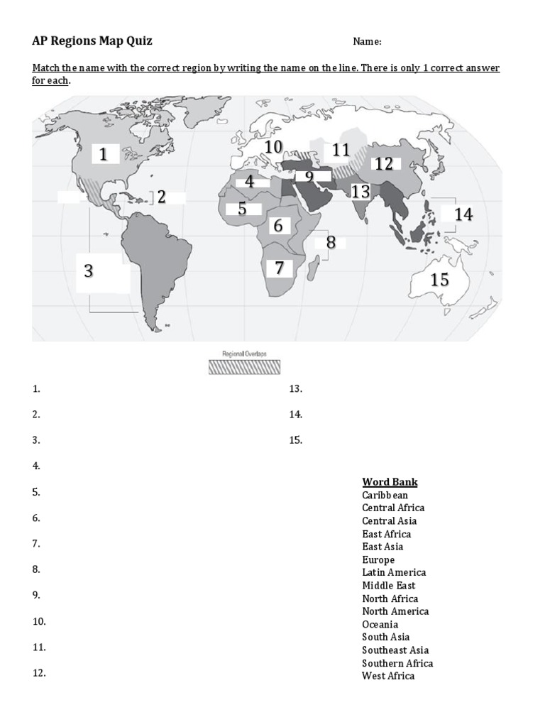 Ap Region Map Quiz 1 | PDF