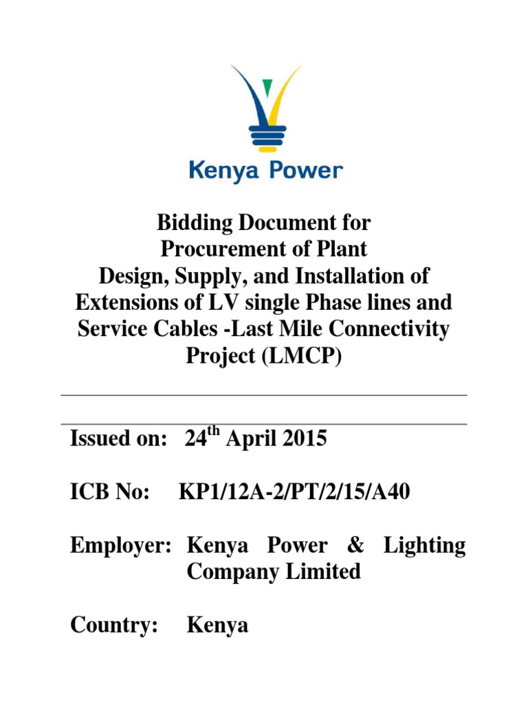 KPLC Single Phase Tender Document | PDF | Computers