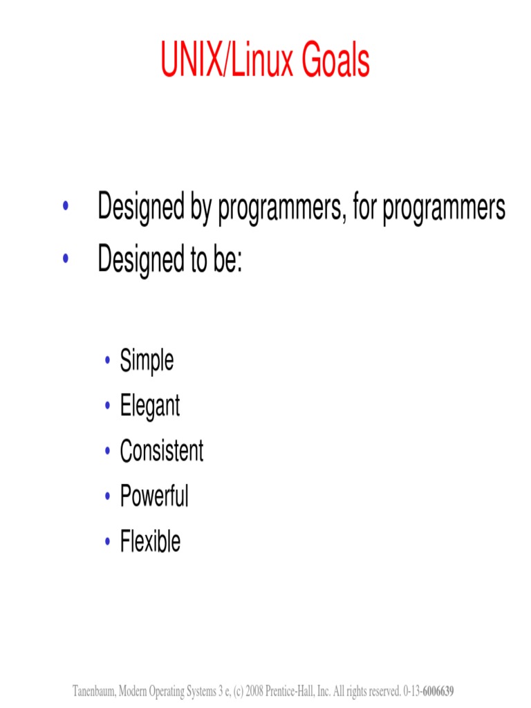 UNIX/Linux Goals: Designed by Programmers, For Programmers Designed To Be | PDF | Scheduling ...