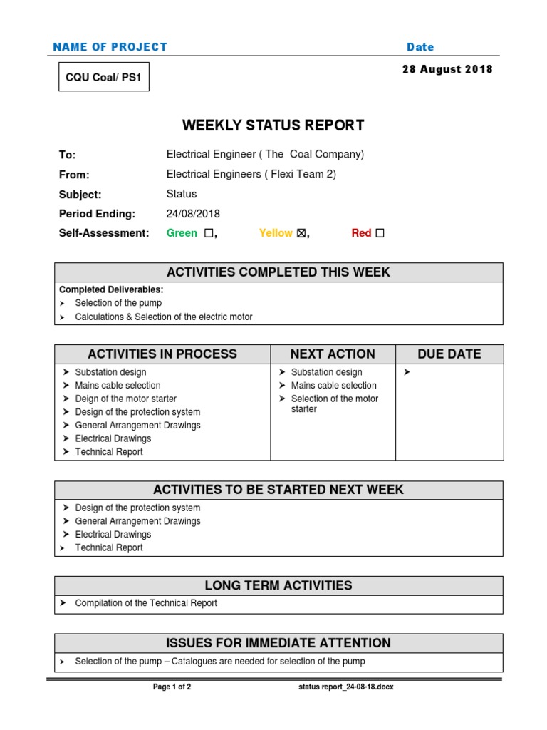 Project Status Report | PDF