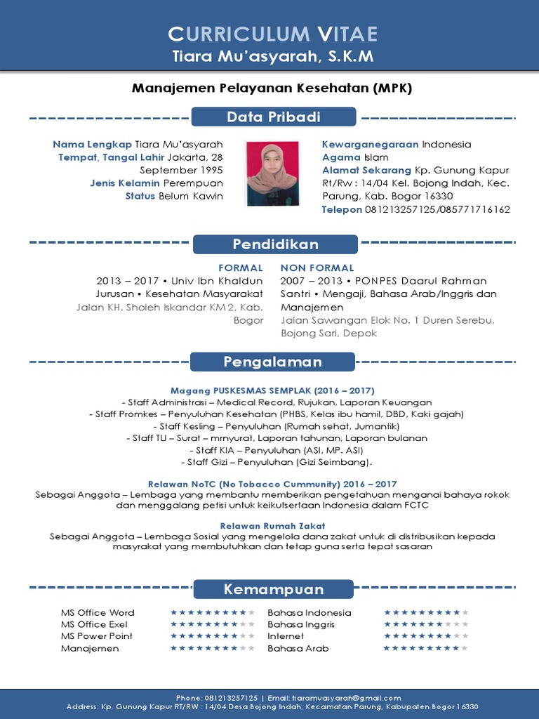 CV Tiara Mu'asyarah PDF | PDF