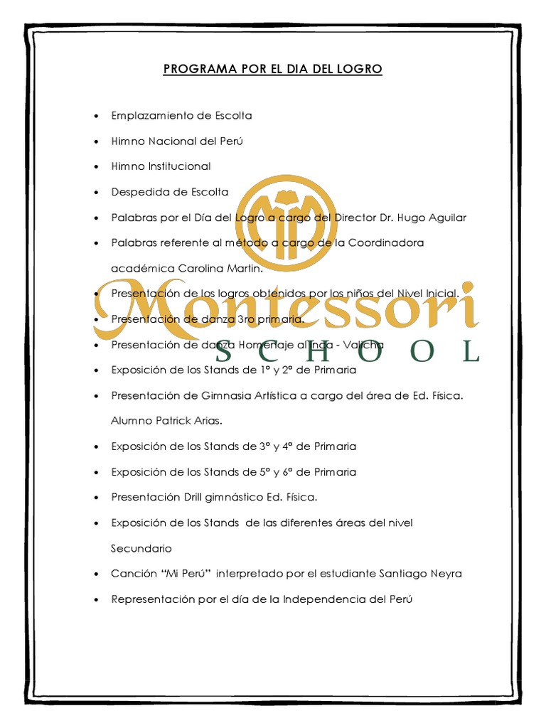 Programa Por El Dia Del Logro | PDF