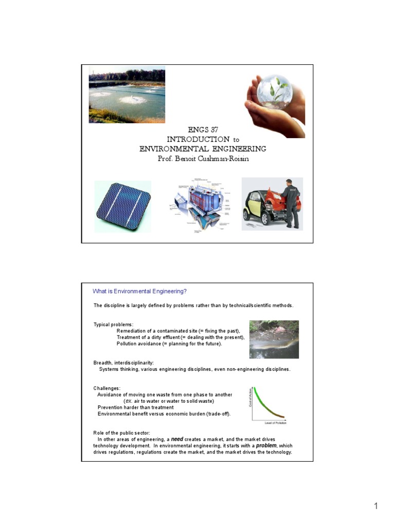 ENVIRONMENTAL ENGINEERING COURSE INTRO | PDF | Environmental ...