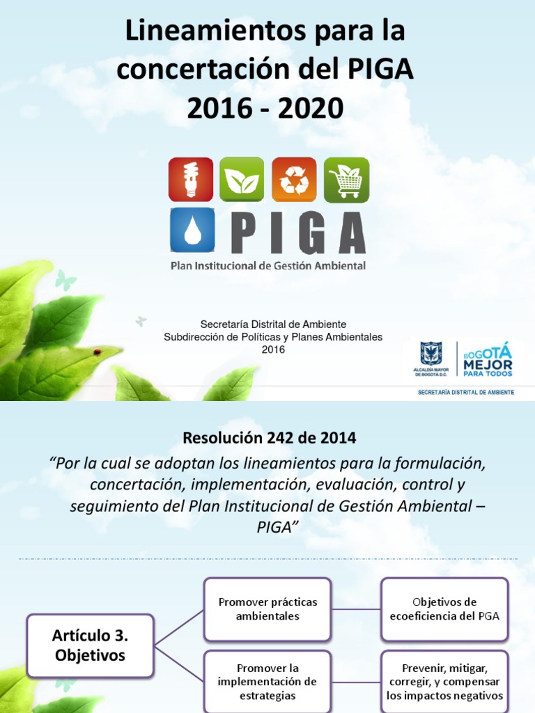 Lineamientos para la concertación del PIGA 2016 - 2020 Secretaría ...