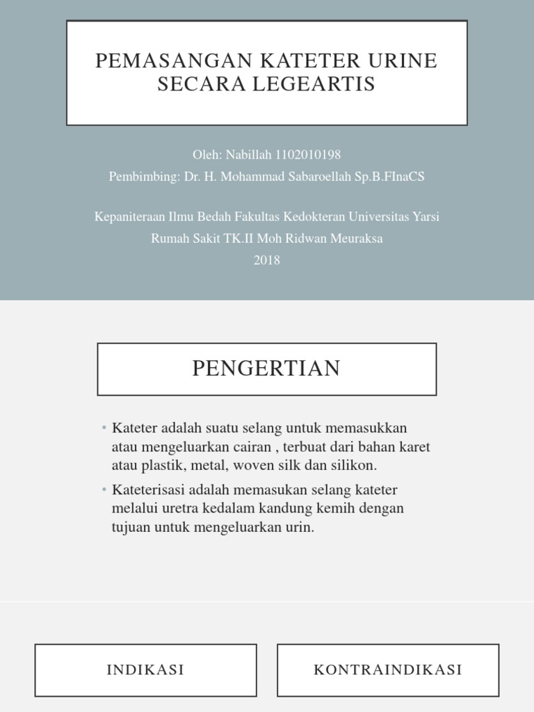 Pemasangan Kateter Urine Secara Legeartis | PDF