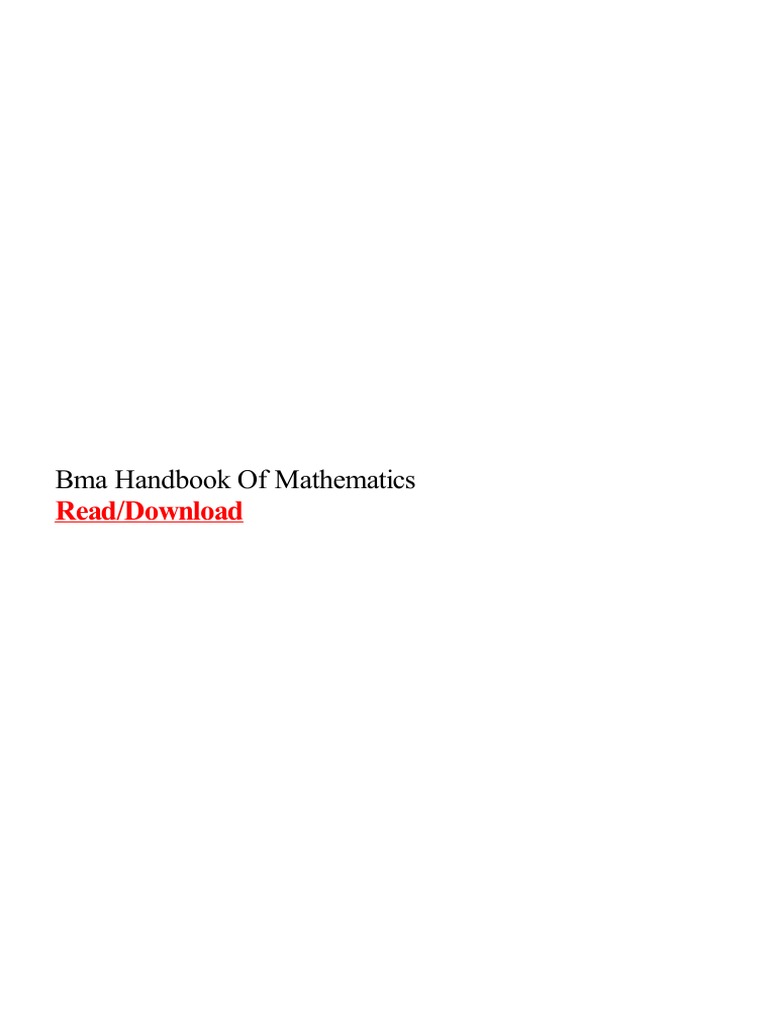 Bma Handbook of Mathematics | PDF | Teaching Mathematics | Science