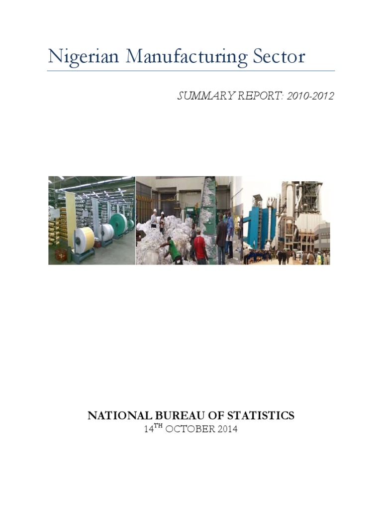 Nigerian Manufacturing Sector 2010-2012 | PDF | Subsidy | Employment
