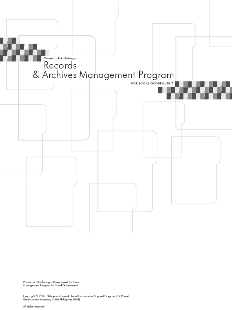 Primer On Records and Archives Management For Local Government | PDF ...
