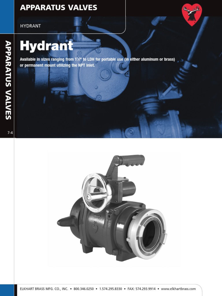 Hydrant Valve - Elkhart B-96A PDF | PDF | Valve | Wheeled Vehicles