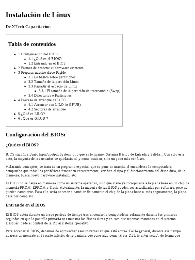 Instalacion Xtech | PDF | Bios | Arranque