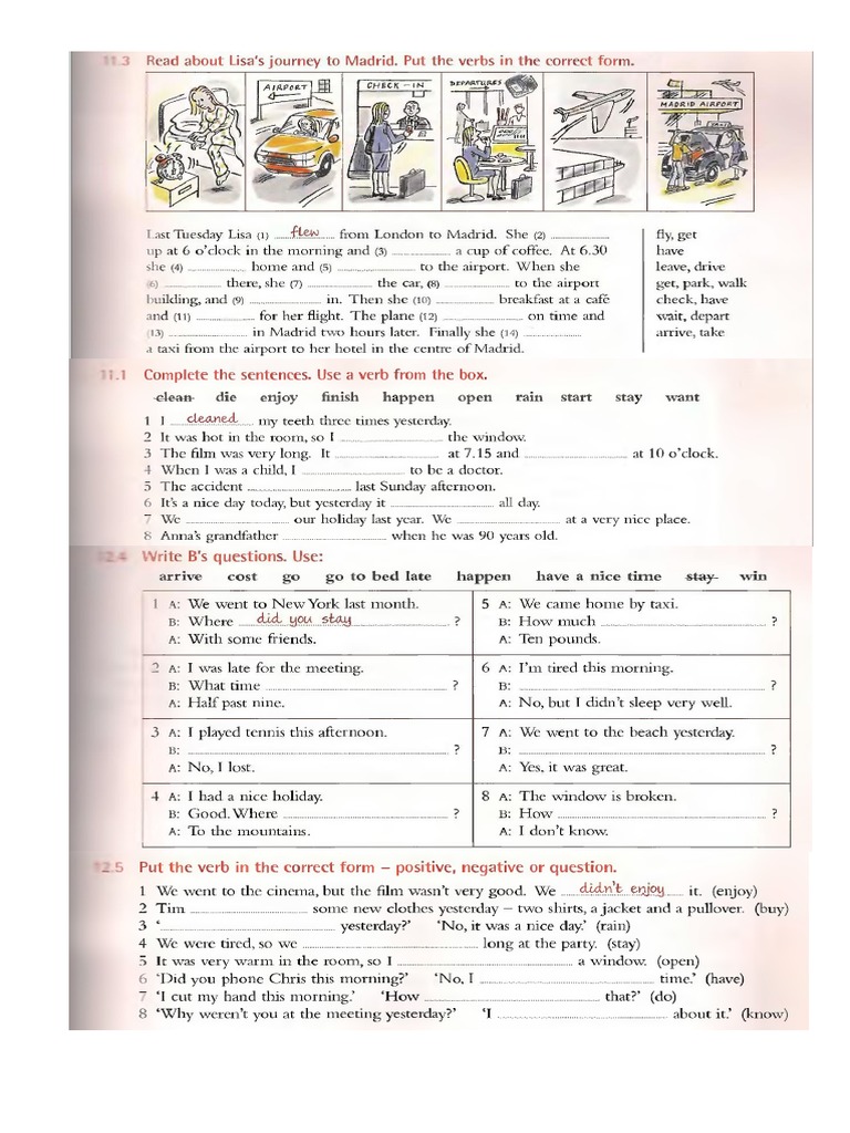 Past Simple Worksheet Homework English 3 PDF | PDF