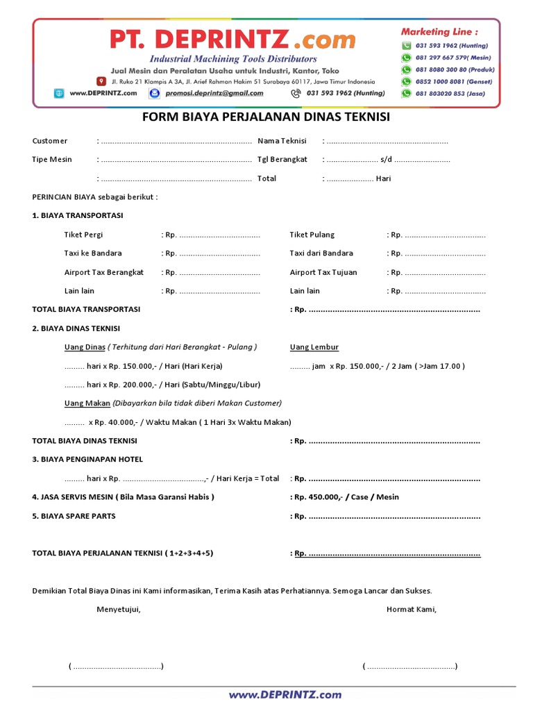 Biaya Perjalanan Dinas Teknisi 290317 PDF | PDF