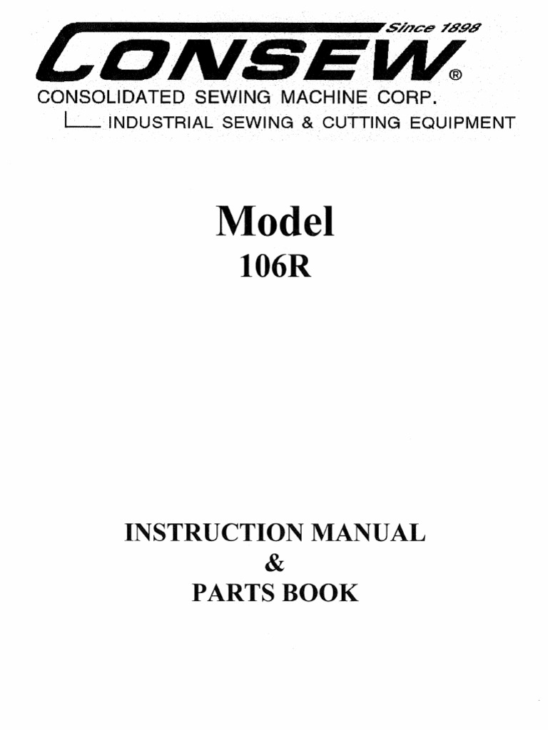 Consew 106R Manual & Parts | PDF