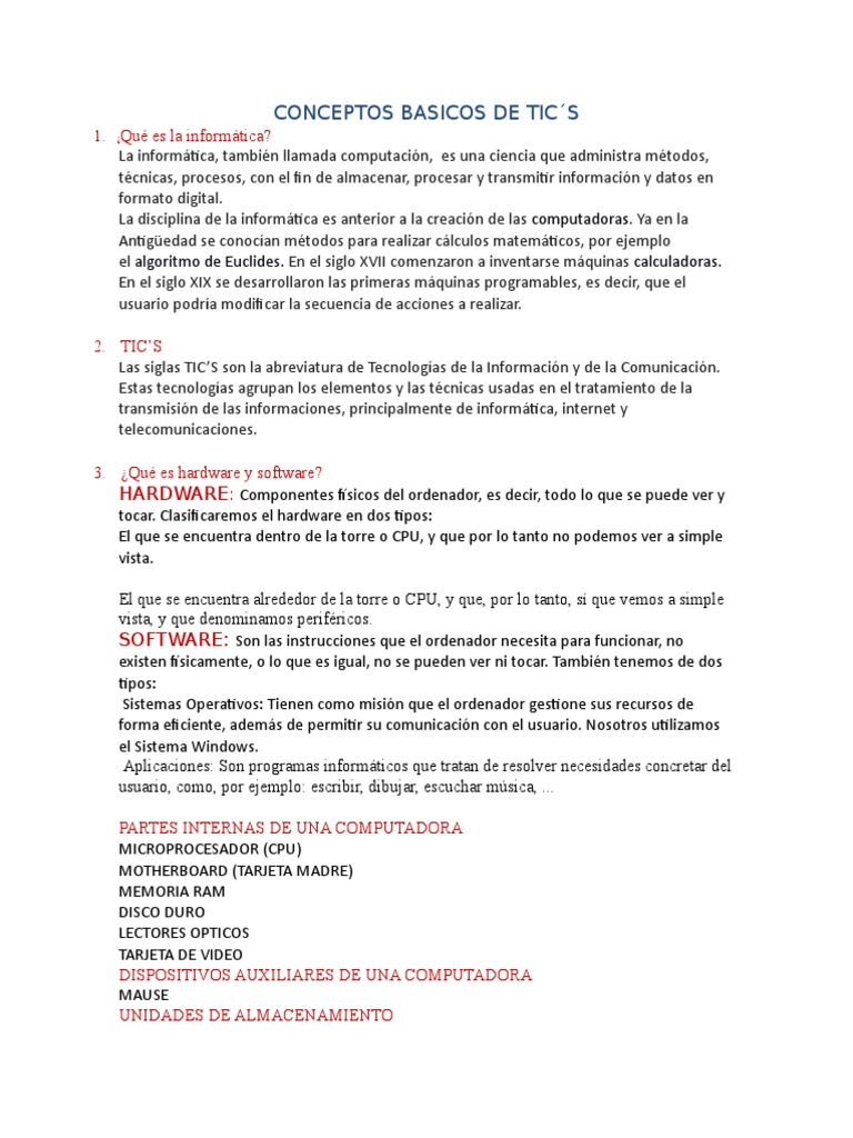 Conceptos Basicos de Tic | PDF
