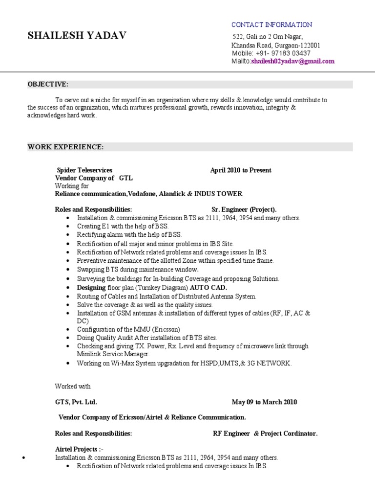 Shailesh Yadav: Work Experience | PDF | Operating System | Computing