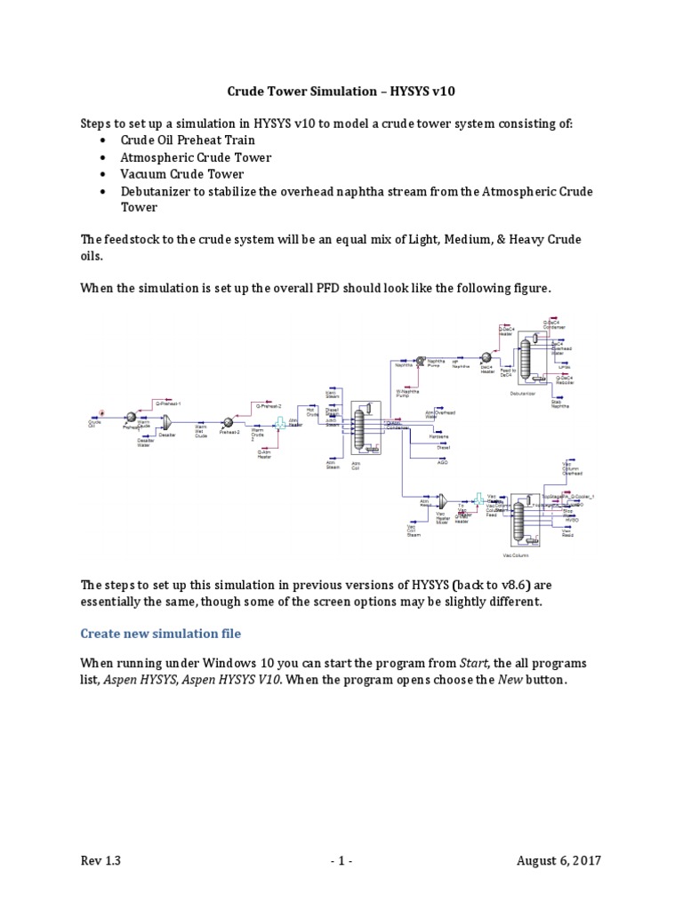 Crude Tower Simulation - HYSYS v10: Create New Simulation File | PDF ...