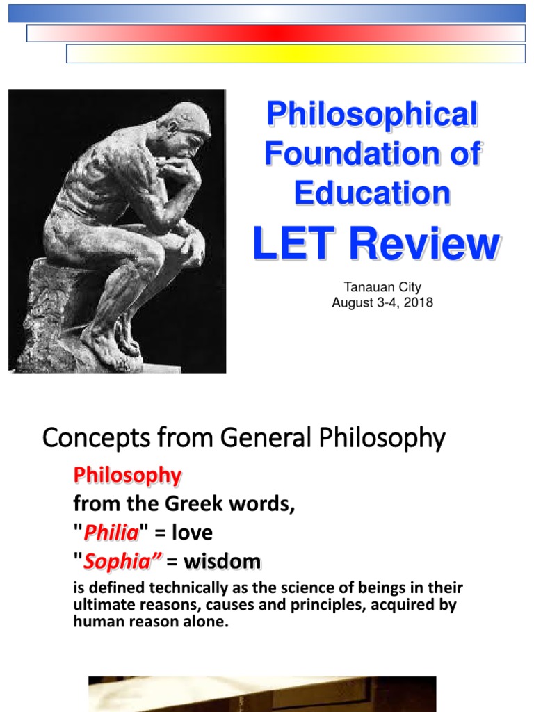 Philosophical Foundation of Education: LET Review | PDF | Pragmatism ...
