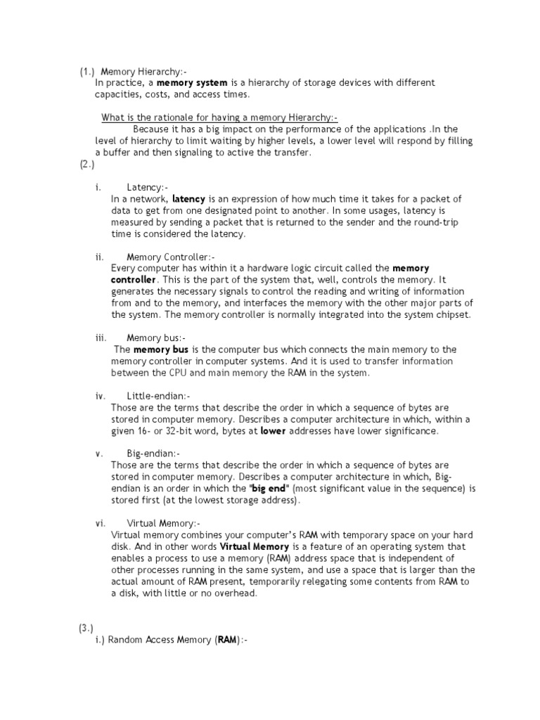 Controller. This Is The Part of The System That, Well, Controls The Memory. It | PDF | Computer ...