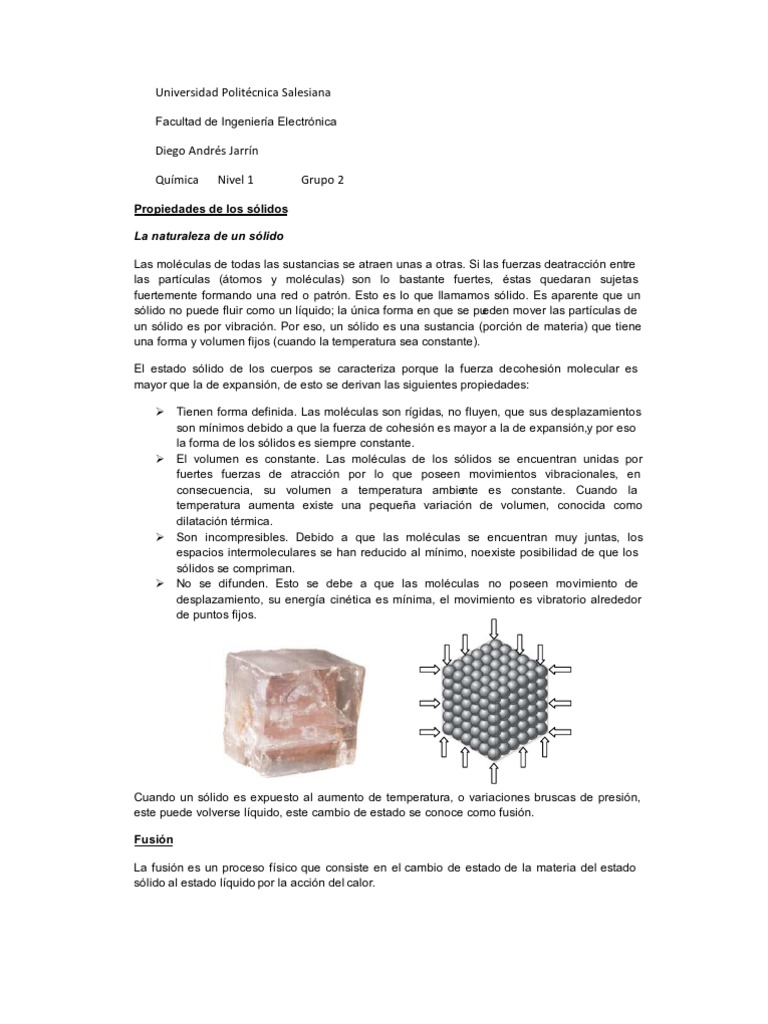 Propiedades de Los Sólidos | PDF | Cristal | Enlace químico