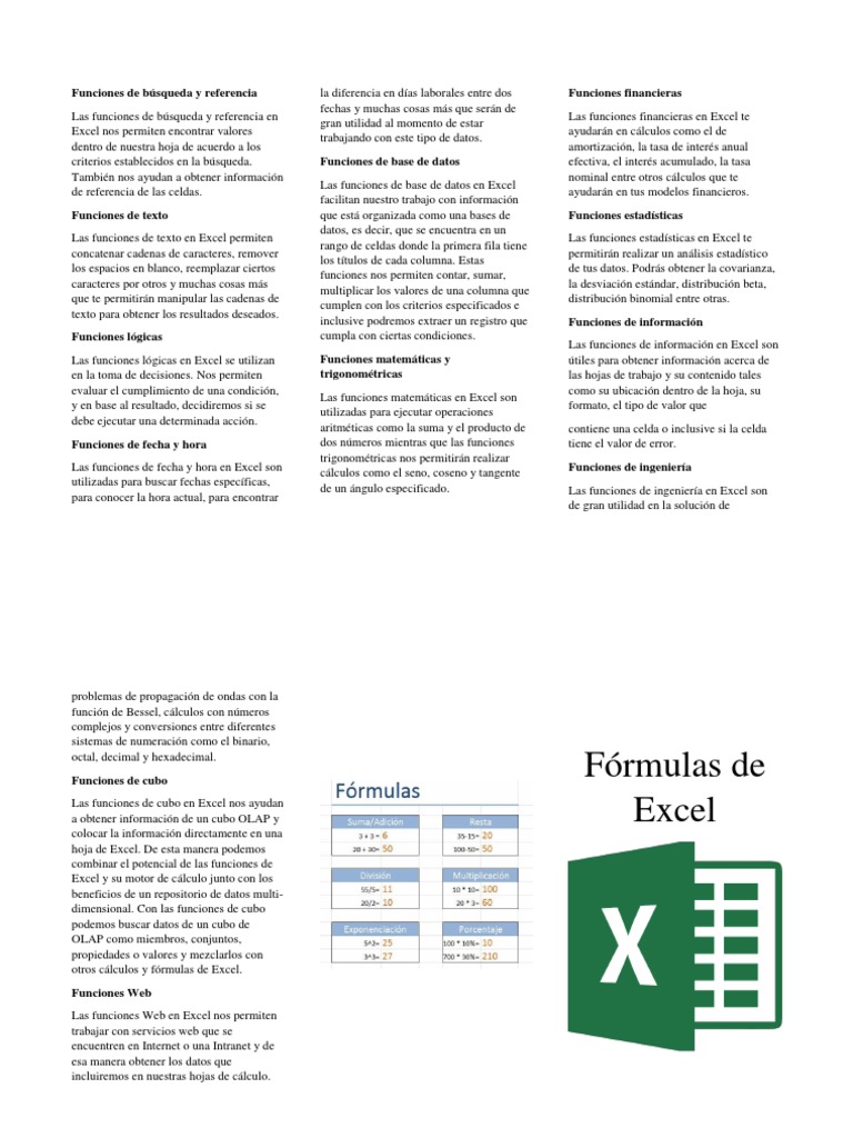 Triptico | PDF | Microsoft Excel | Información