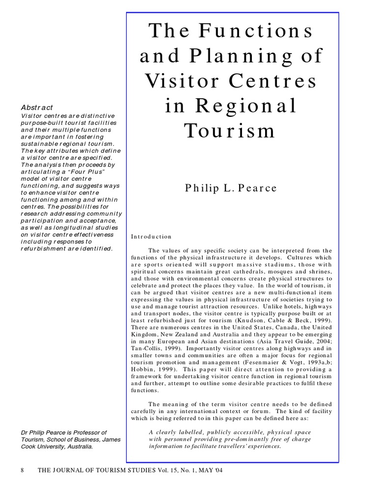 The Functions and Planning of Visitor Centres in Regional Tourism | PDF ...