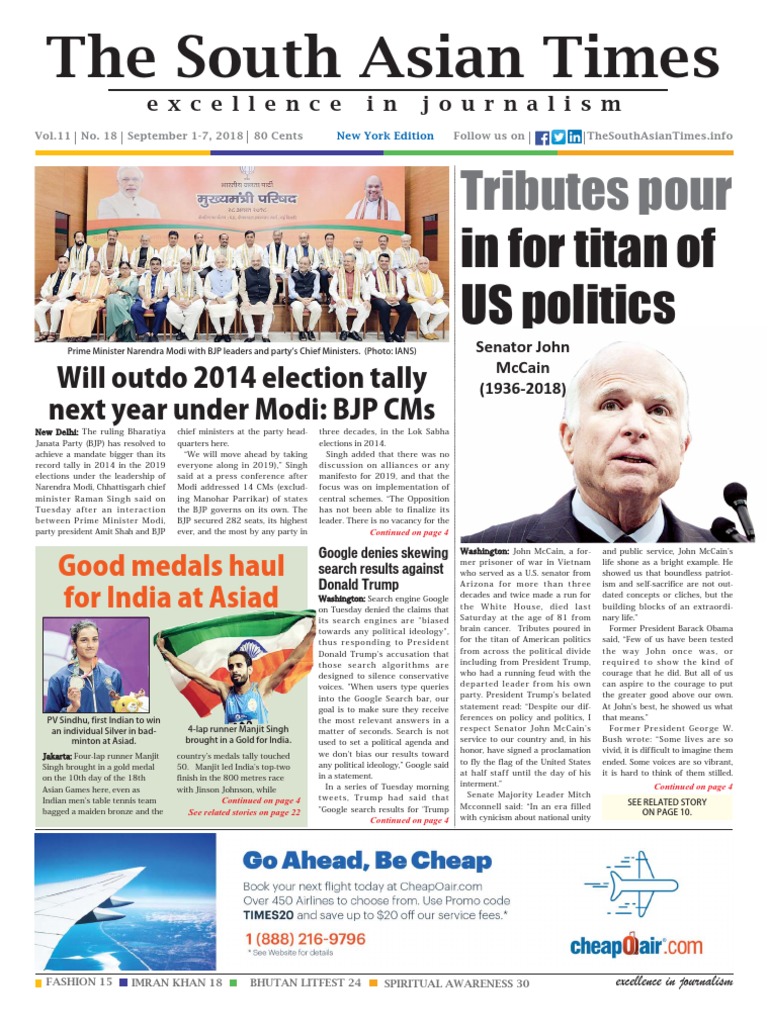 The South Asian Times: Tributes Pour | Download Free PDF | Bharatiya ...