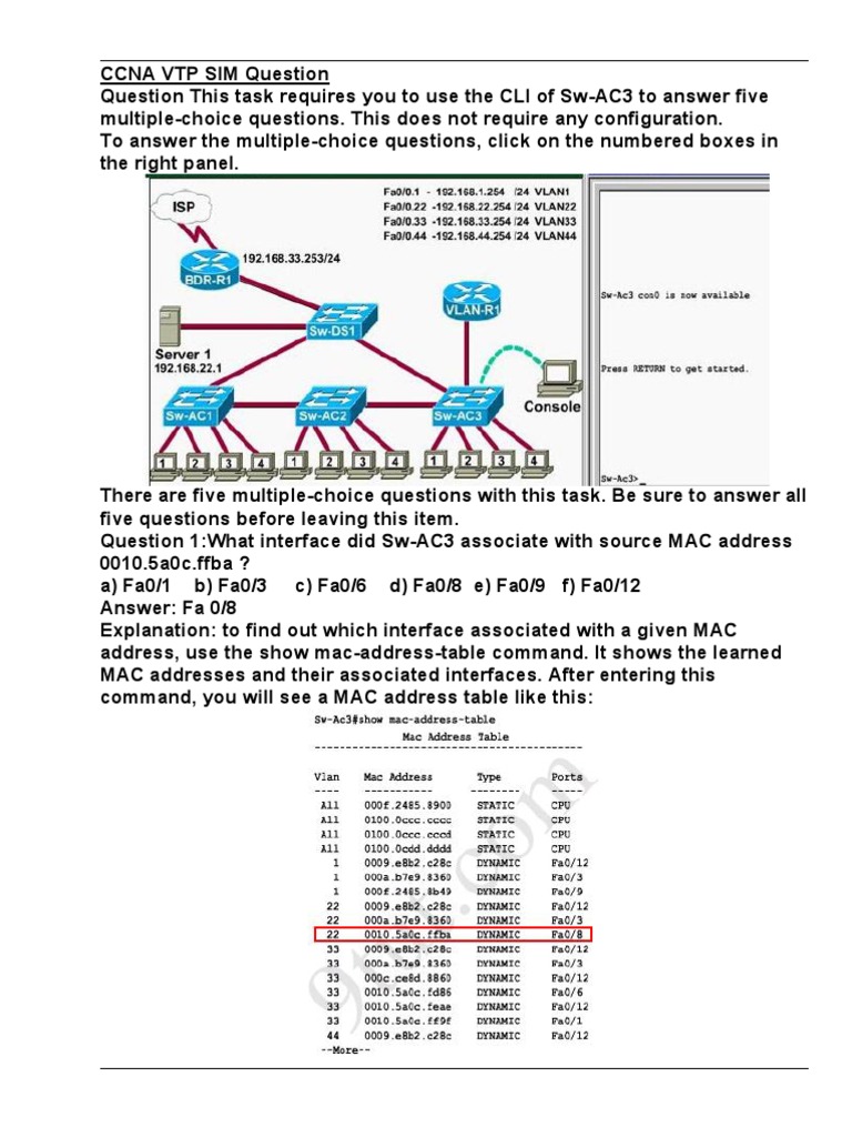 Ccna Simulation Questions Solved Ip Address Router Computing