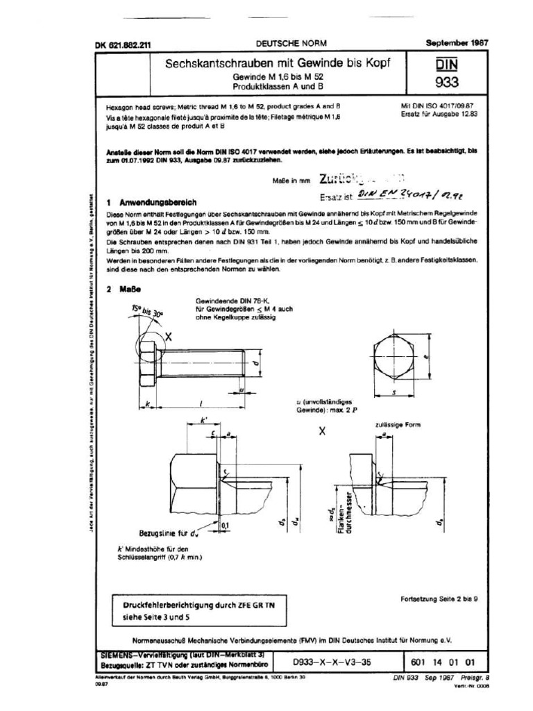 Din 933 | PDF