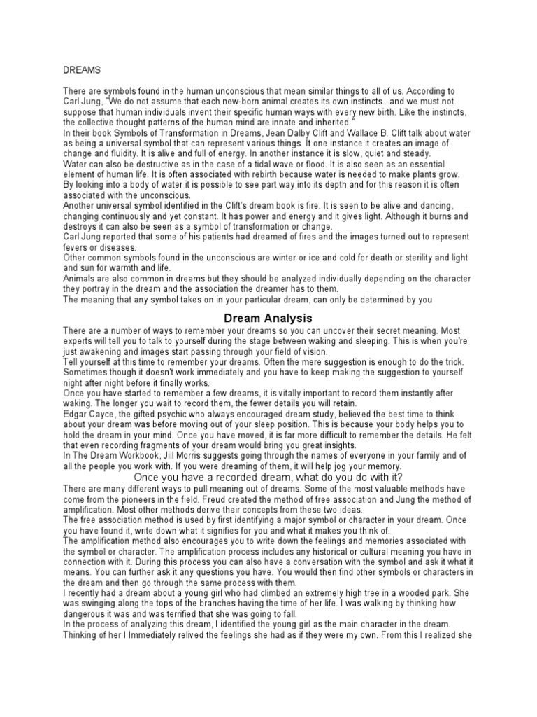 Dream Analysis: Once You Have A Recorded Dream, What Do You Do With It ...