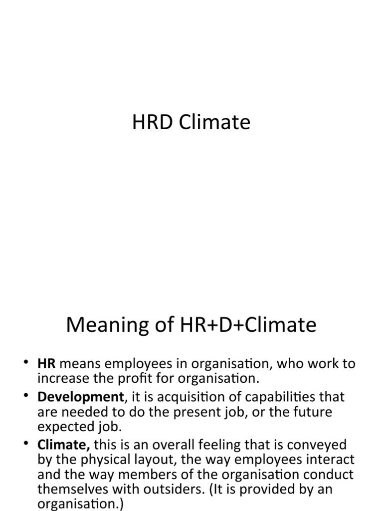 HRD Climate | Download Free PDF | Human Resource Management | Human Nature