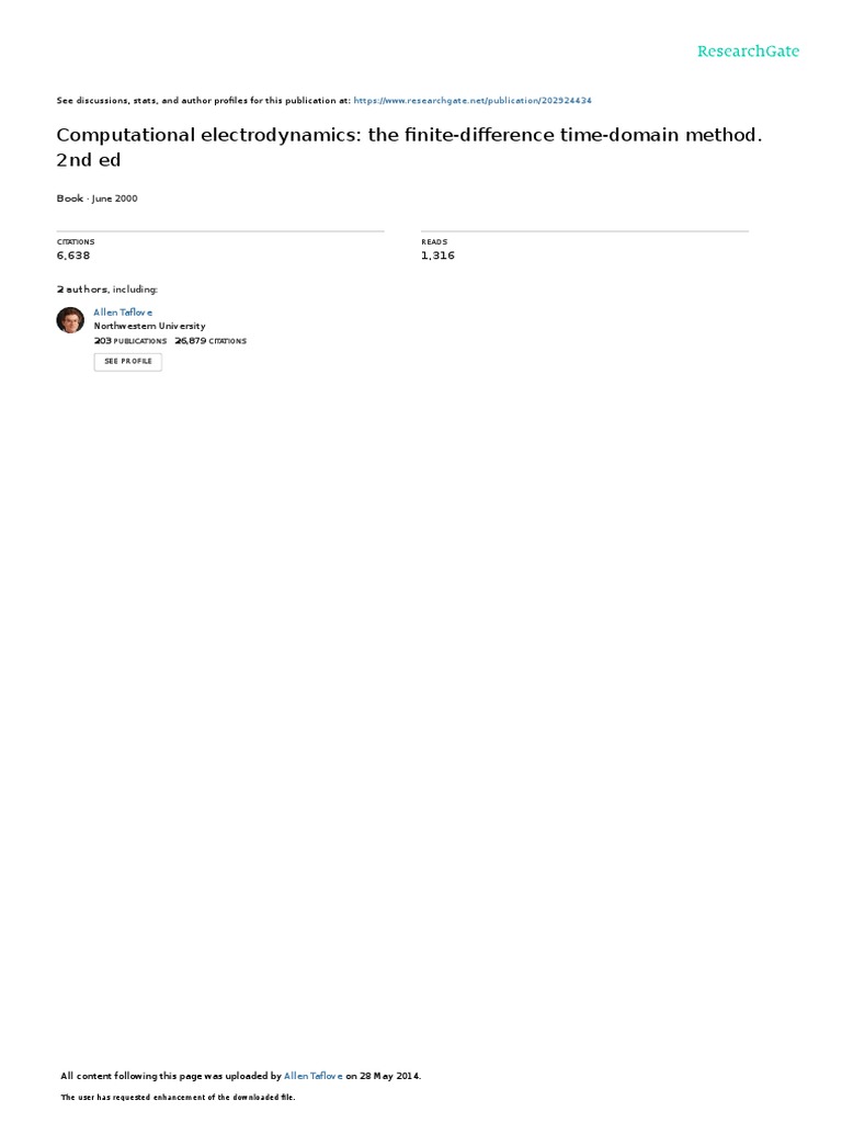 Computational Electrodynamics: The Finite-Difference Time-Domain Method. 2nd Ed | PDF